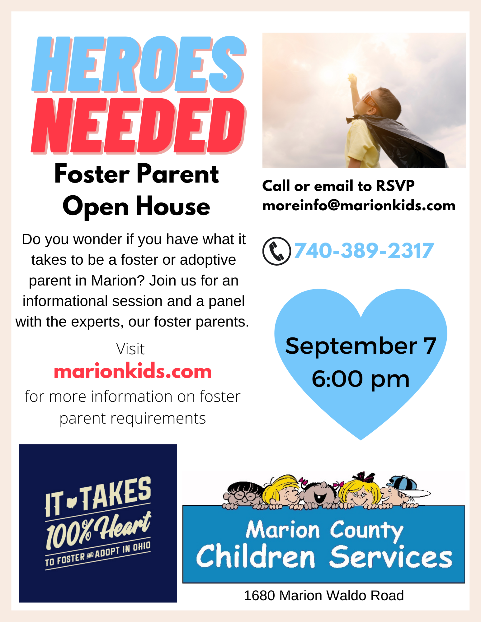 Foster Parent Open House - Marion County, Ohio Children Services